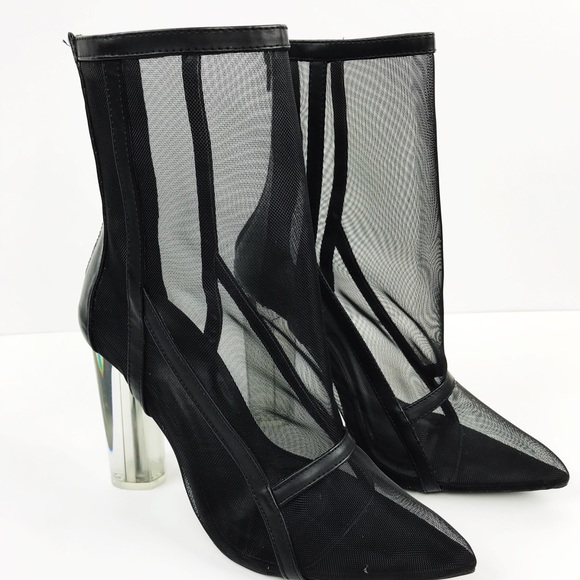 Shoes | Black Mesh Booties | Poshmark